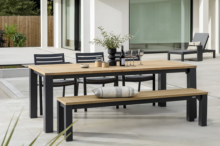 elba 6 Seat Dining Set with 3 Chairs and 1 Bench – Kettler GB
