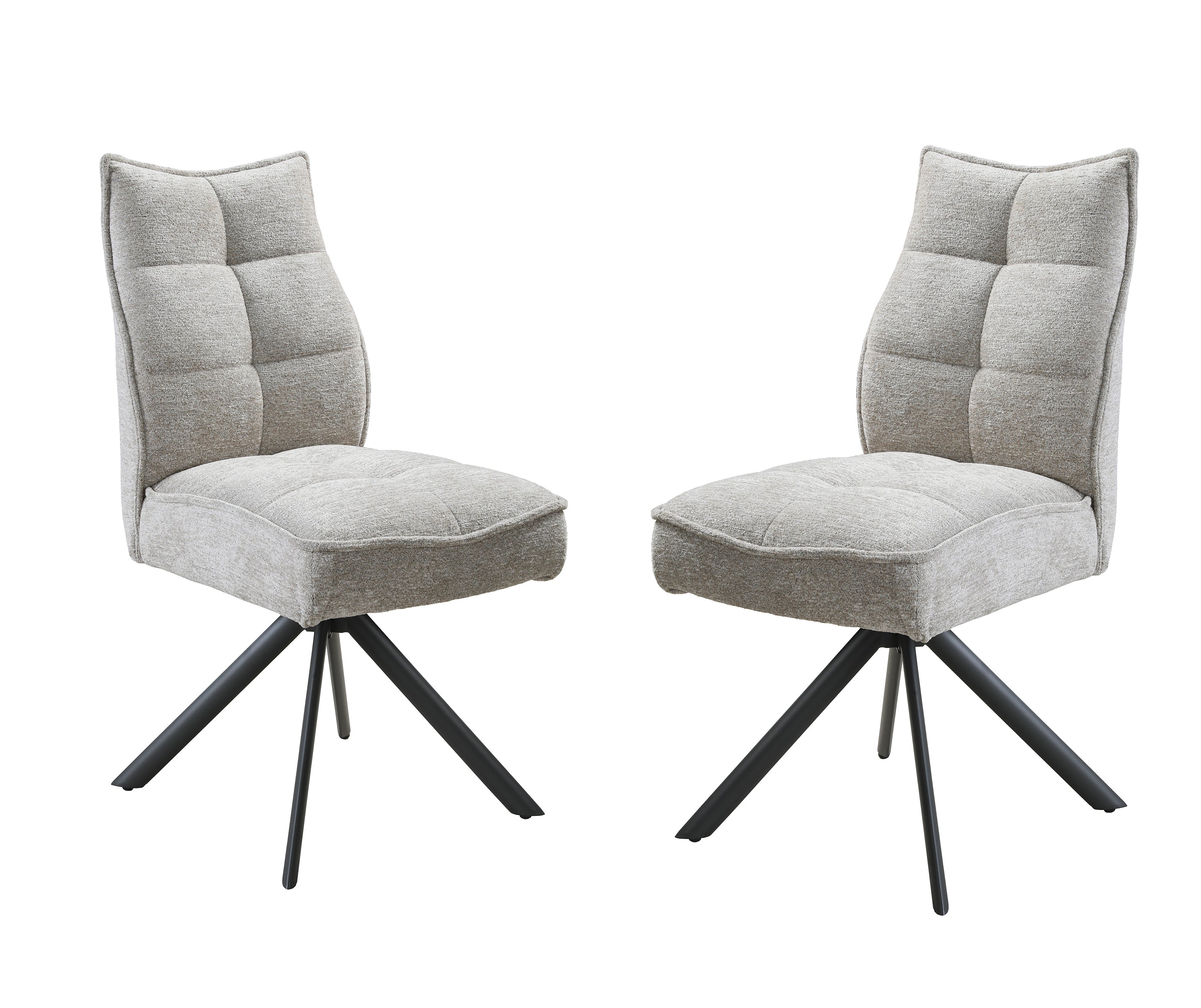 Rachel Auto Swivel Dining Chair with pocket sprung- Sand (pair ...